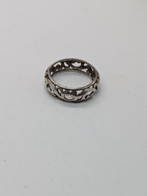 Filigree Open Work Sterling Silver 925 Band Ring Size 8 | eBay