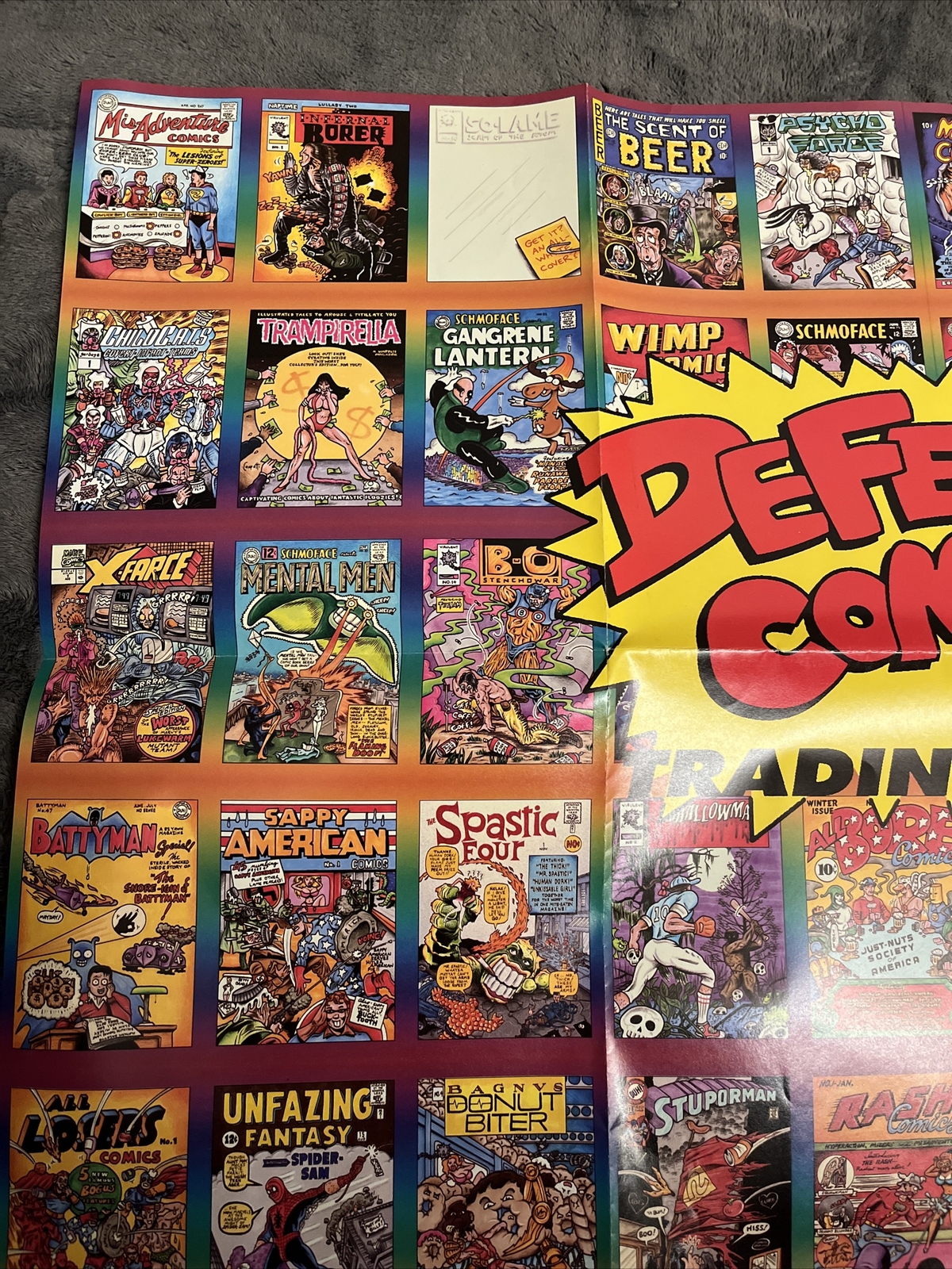 RARE DEFECTIVE COMICS TRADING CARDS PROMOTIONAL POSTER FOLDED | eBay