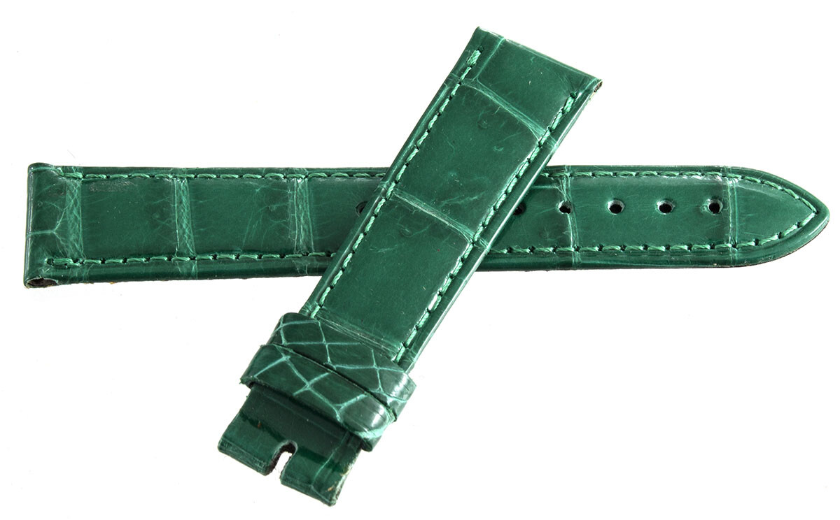 Locman Women's 18mm x 16mm Green Alligator Leather Watch Band Strap ...
