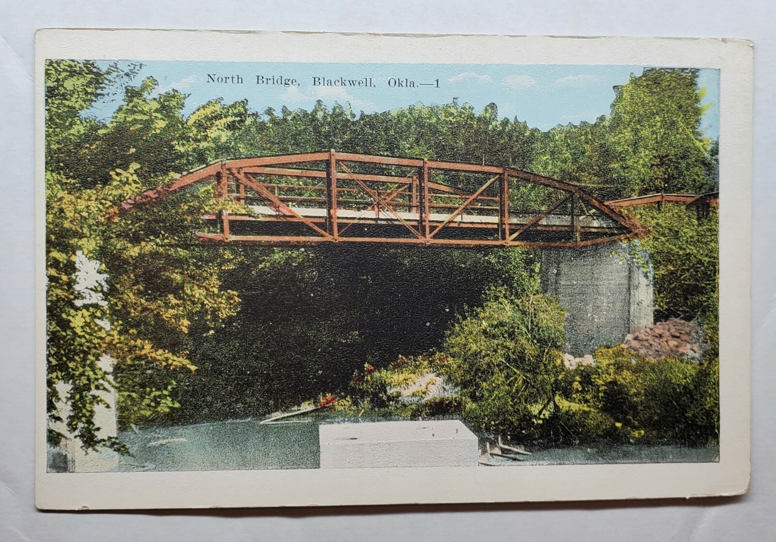 Vintage North Bridge Blackwell Oklahoma Postcard Unposted | eBay