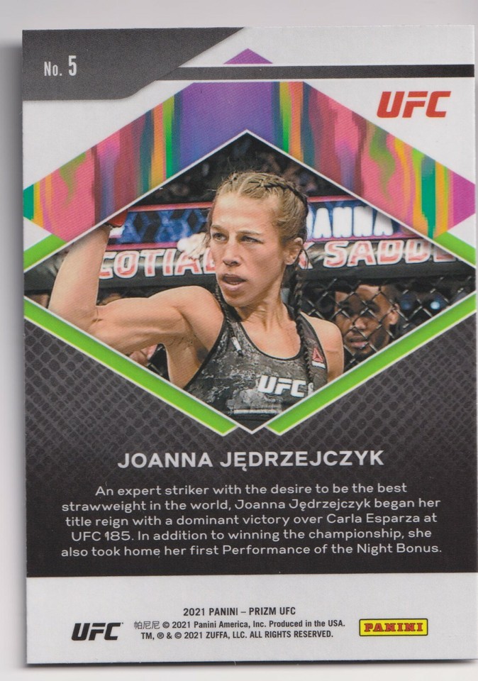 2021 Panini Prizm UFC Fearless #5 Joanna Jedrzejczyk | eBay