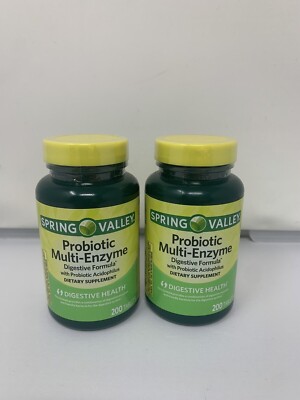 2x Spring Valley Probiotic Multi-Enzyme Digestive Formula Tablets 200 ...
