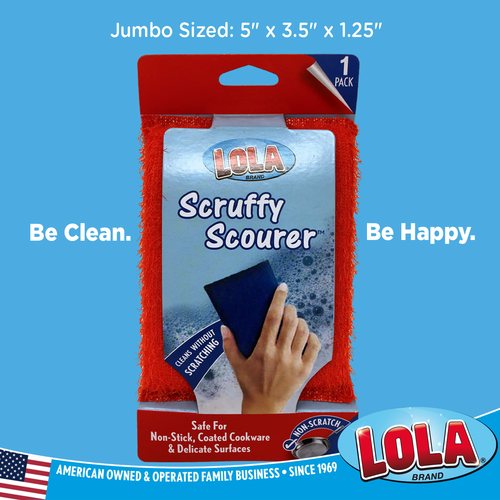 Scruffy Jumbo Scouring Pad 6 Pk - Reusable Wire Cloth w/Foam Sponge by ...