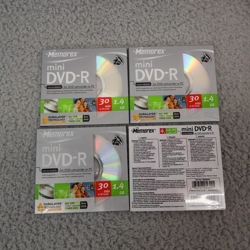 Memorex Mini DVD-R for DVD Camcorders - 30min/1.4GB - 4-Pack - New | eBay