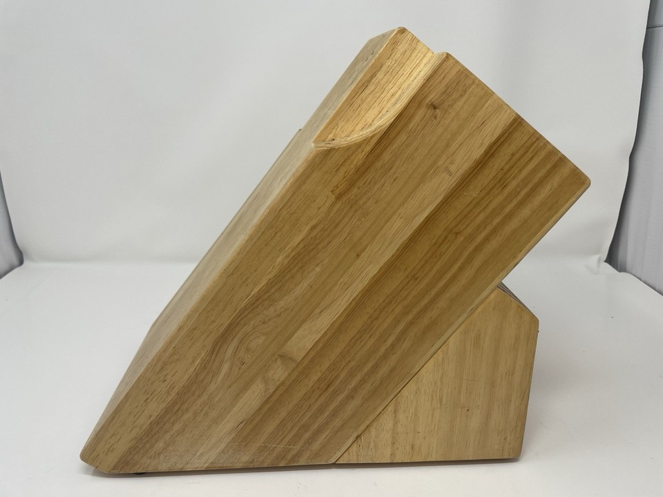 Ronco SIX STAR Cutlery 30 Slot Knife Block Solid Wood Labeled Slots ...