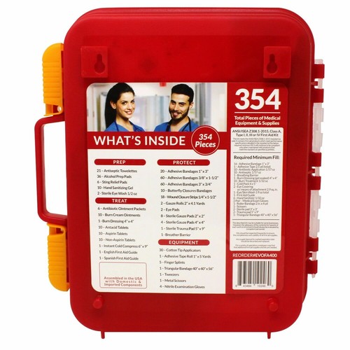 351 piece Emergency First Aid Kit Home Workplace Survival OSHA ANSI ...