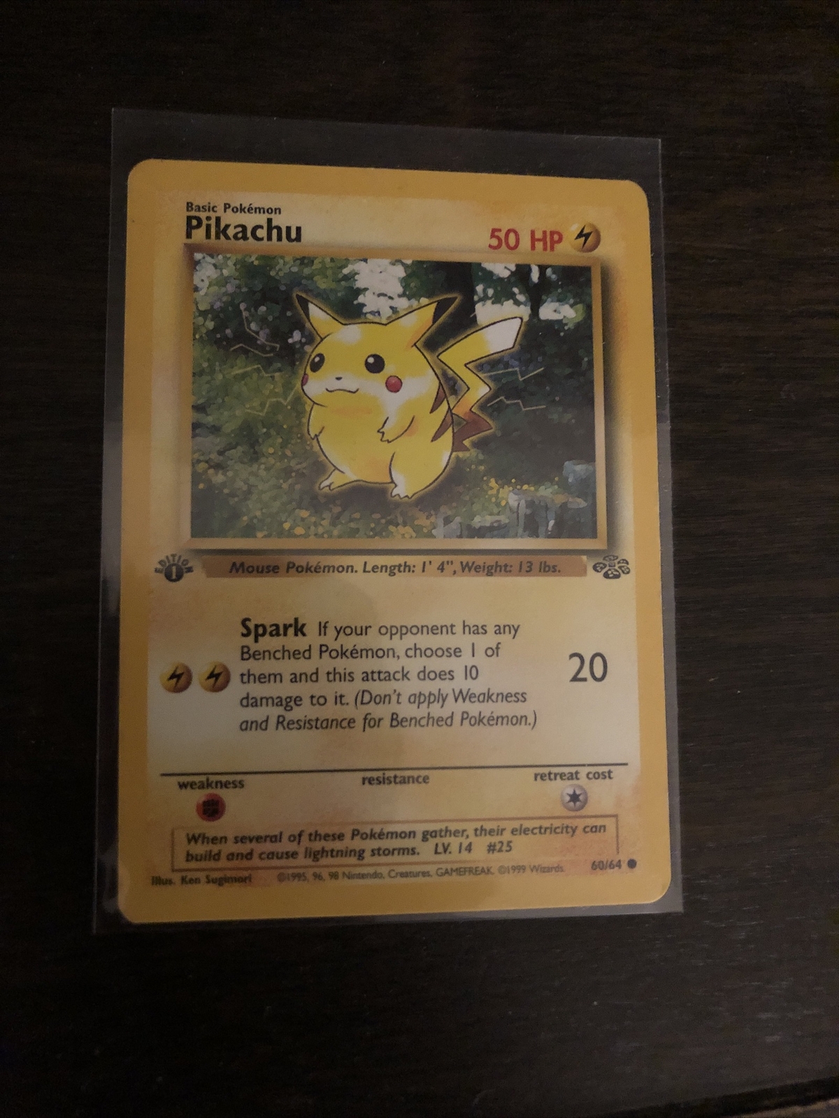 1999 Pokemon Pikachu 1st Edition Jungle Card With Red Cheeks 60/64 NM ...