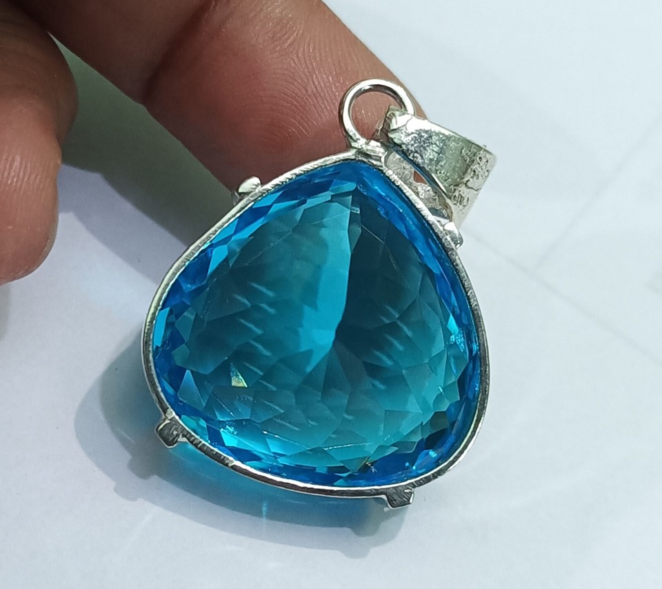 Certified Natural 69.10 Ct Brazilian Blue Pear Topaz Pendant Loose ...