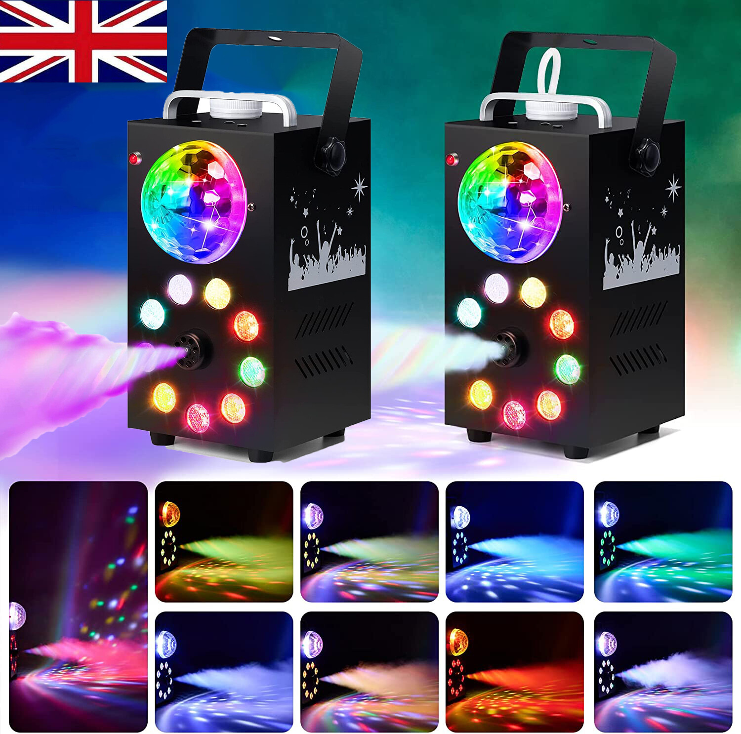 4PCS 9LED 3-in-1 Fog Smoke Machine Effect Light 700W DJ Disco Party ...