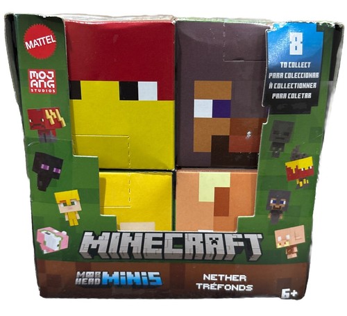 Mattel Minecraft Mob Head Minis Figures full Box 12 Pcs. Nether ...