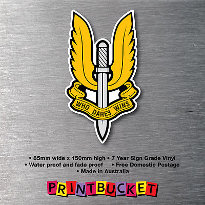 Who dares wins SAS Sticker 150mm quality water & fade proof vinyl | eBay