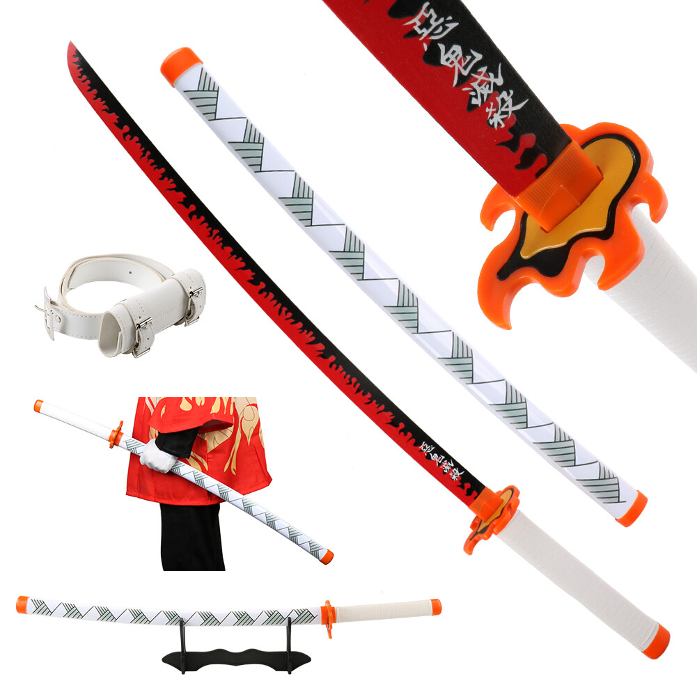 41'' Bamboo Demon Slayer Sword Cosplay Belt Holder, Katana Samurai ...