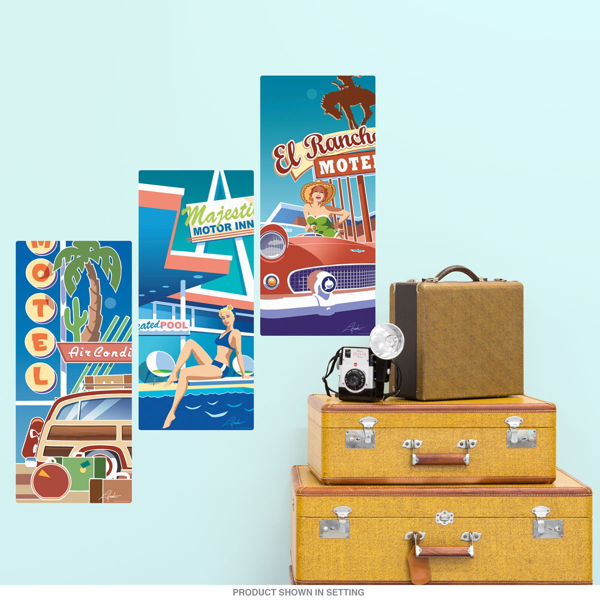 Motel & Motor Inn Vacation Wall Decal Set Vintage Style Made in USA 10 ...