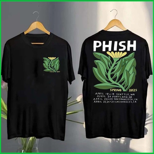Phish Spring Tour 2025 Tour Dates Flower Art Merch Two Sided Unisex T ...