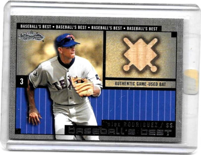 ALEX RODRIGUEZ 2002 FLEER SHOWCASE BASEBALL'S BEST GAME USED BAT ...
