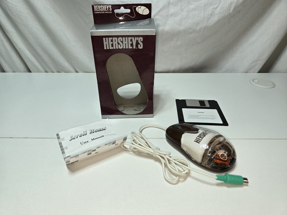 VINTAGE RARE Aqua Mouse Hershey’s Liquid Filled Optical Computer Mouse ...