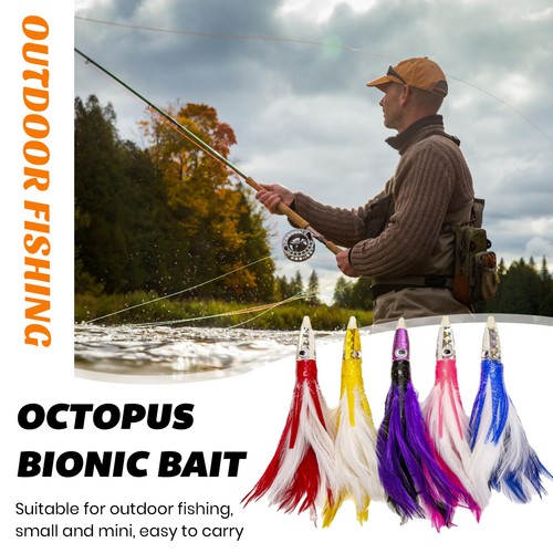 Bright Colored Fishing Lure Realistic Octopus Bionic Wig Set | eBay