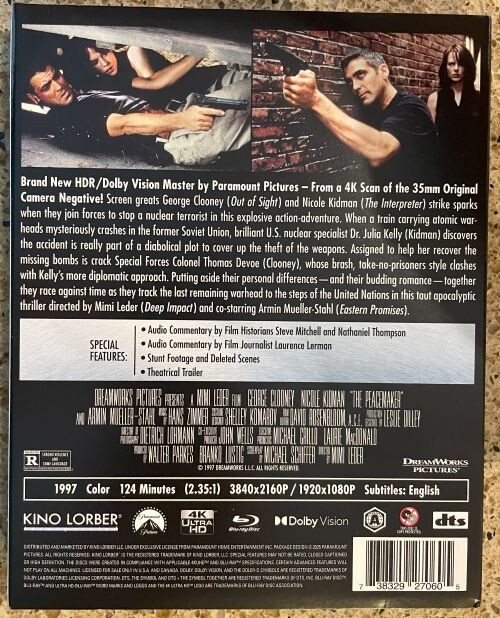 The Peacemaker (Blu-ray with 4K Mastering, Slipcover, 1997 2025) No 4K ...