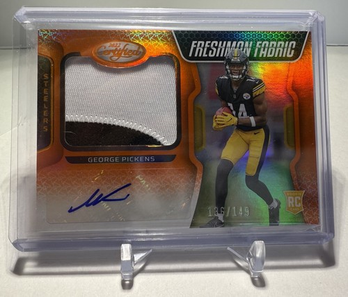 George Pickens Orange Certified Rookie Patch Sticker Auto Numbered To ...