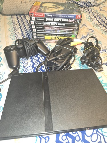SONY PLAYSTATION 2 SLIM CONSOLE LOT BUNDLE WITH 6 GAMES | eBay