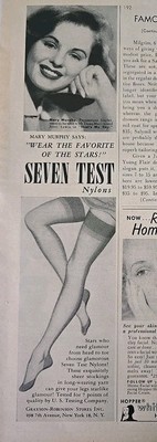 1951 Womens Seven Test Nylons Stockings Movie Star Mary Murphy vintage ...