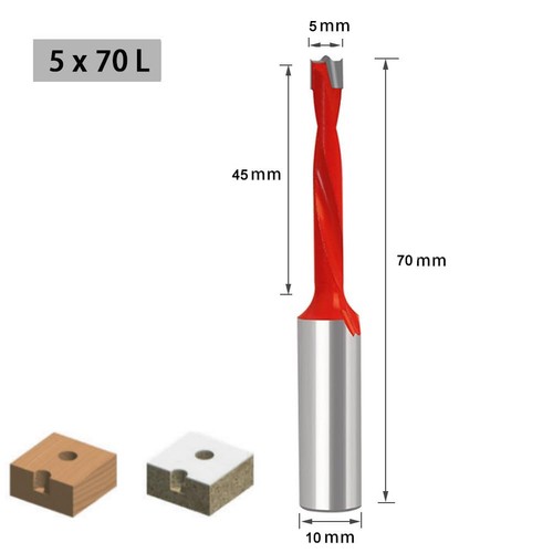 5mm Diameter Carbide Tipped Brad Point Boring Bit Dowel Drill Bits 5mm ...