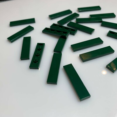 20 per lot NEW LEGO Earth Green ("Dark-er Green") 1x4 Tiles 2431/ ...