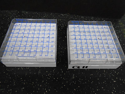 LOT OF 2 NALGENE 5026-0909 CRYOGENIC VIAL STORAGE BOX 81 X 1-2ML VIALS ...