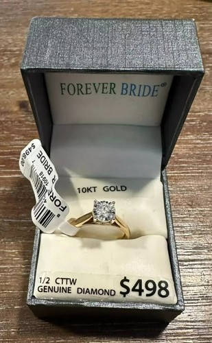Forever Bride 1/2 CT T.W. Round Diamond 10KT Yellow Gold Ring Sz7 2.9 ...