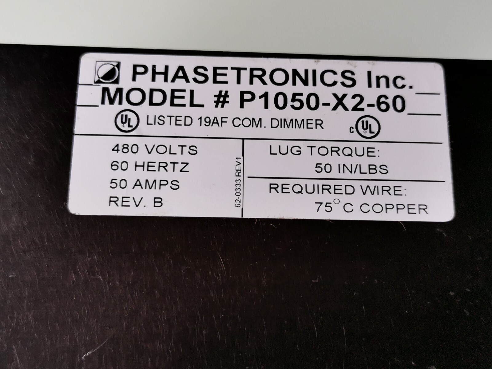 Phasetronics P1050-X2-60 Power Control System ASM 480V, 60 Hz | eBay