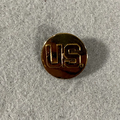 Vintage WWII US Army Military Enlisted Insignia Round Gold Tone Lapel ...