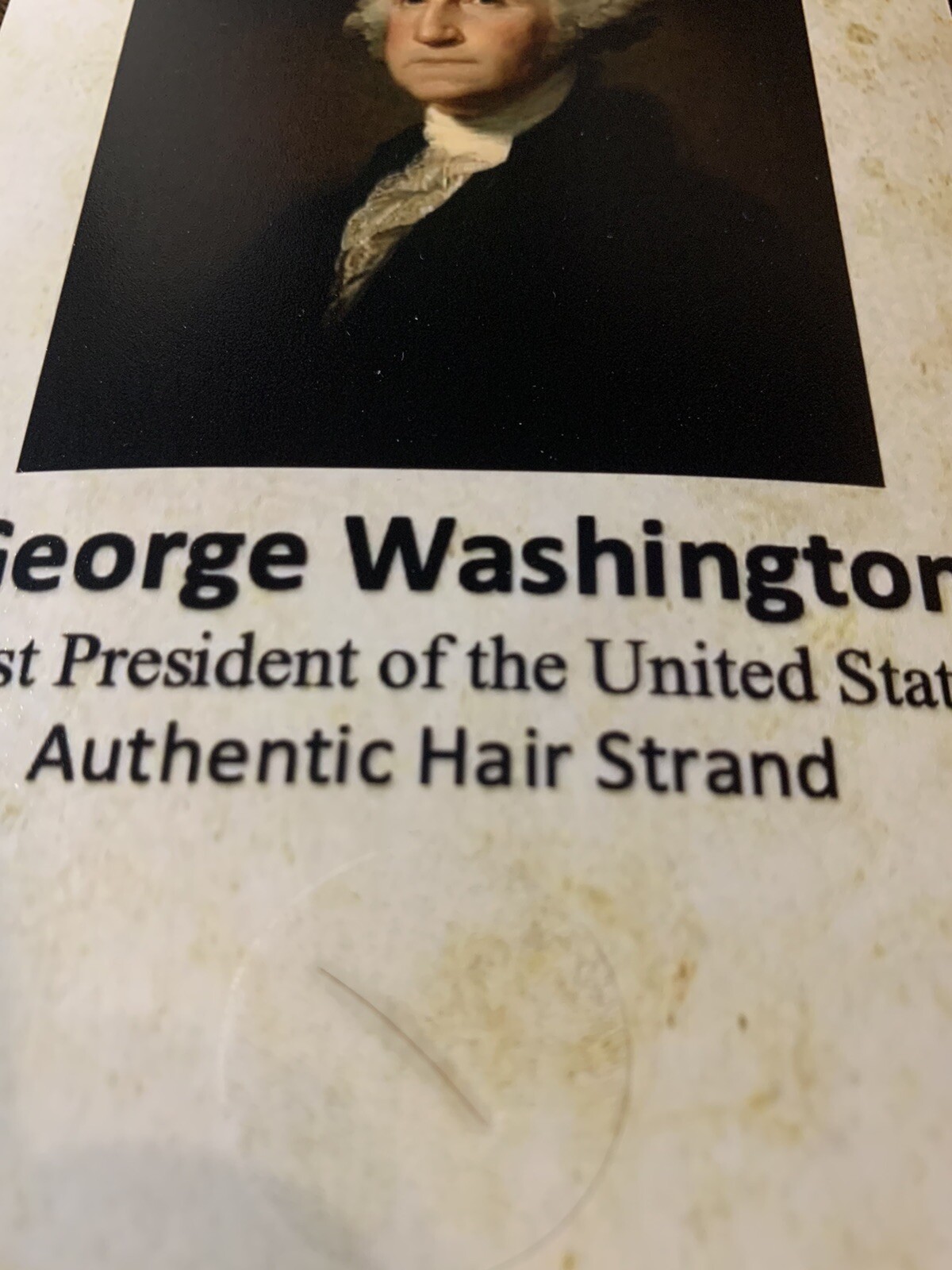 George Washington Hair Strand Lock Piece Speck Relic President ...