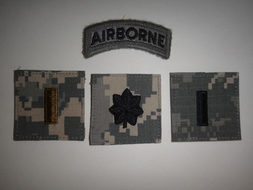AIRBORNE Arc + 3 US Army Officer Ranks 2nd Lt, lt COLONEL, 1st lt Camo ...
