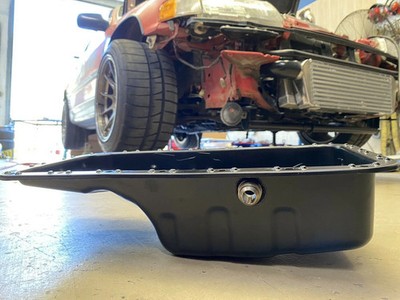 Honda B16B B18C GSR Type R VTEC Turbo Oil Pan 10AN Bung TIG Welded ...