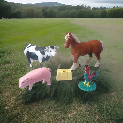 Vintage 1995 Tonka Farms Barn Playset Replacement Cow, Rooster,Pig ...