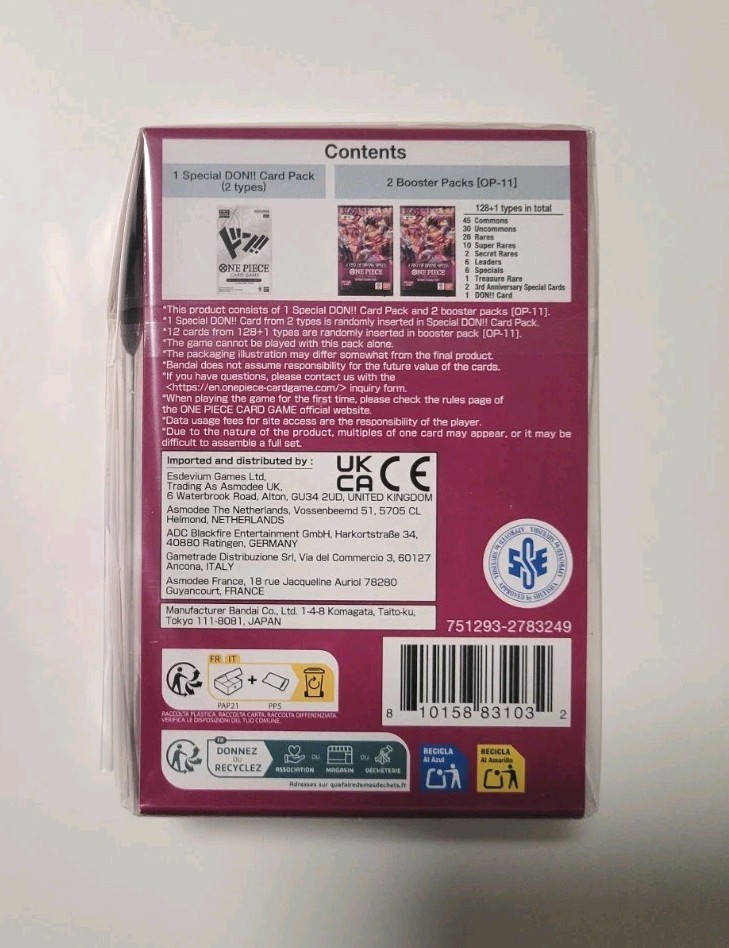 One Piece Card Game EN: A Fist Of Divine Speed (OP-11, DP-07) Sealed ...