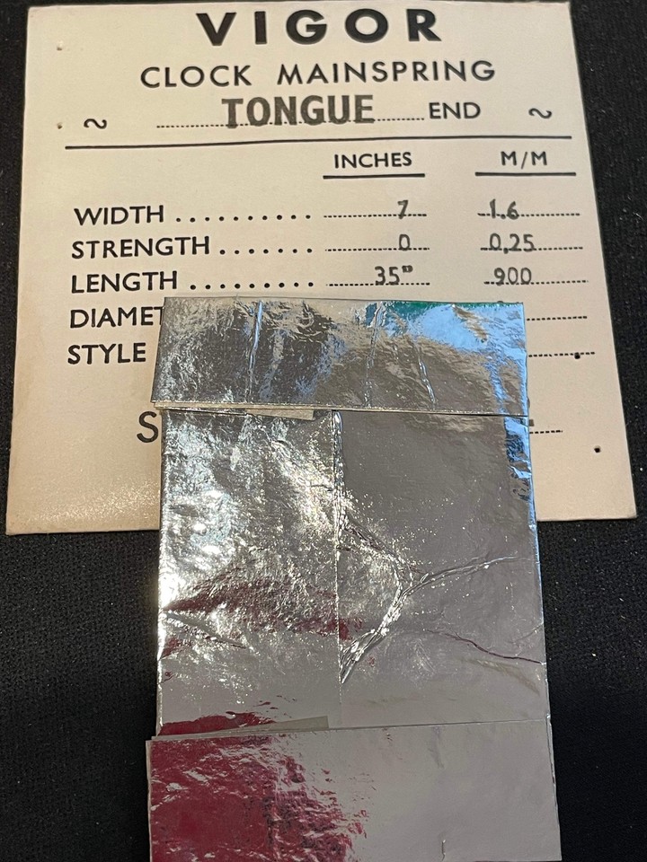 Vigor TONGUE End Clock Mainspring for Jaeger Travel Clock - 7 x 0 x 35 ...