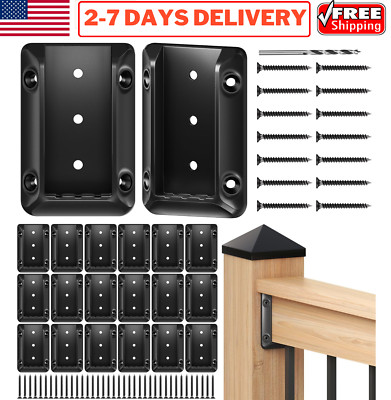 Deck Railing Bracket Connectors 2X4 Wooden Post Stair Fence Rail ...
