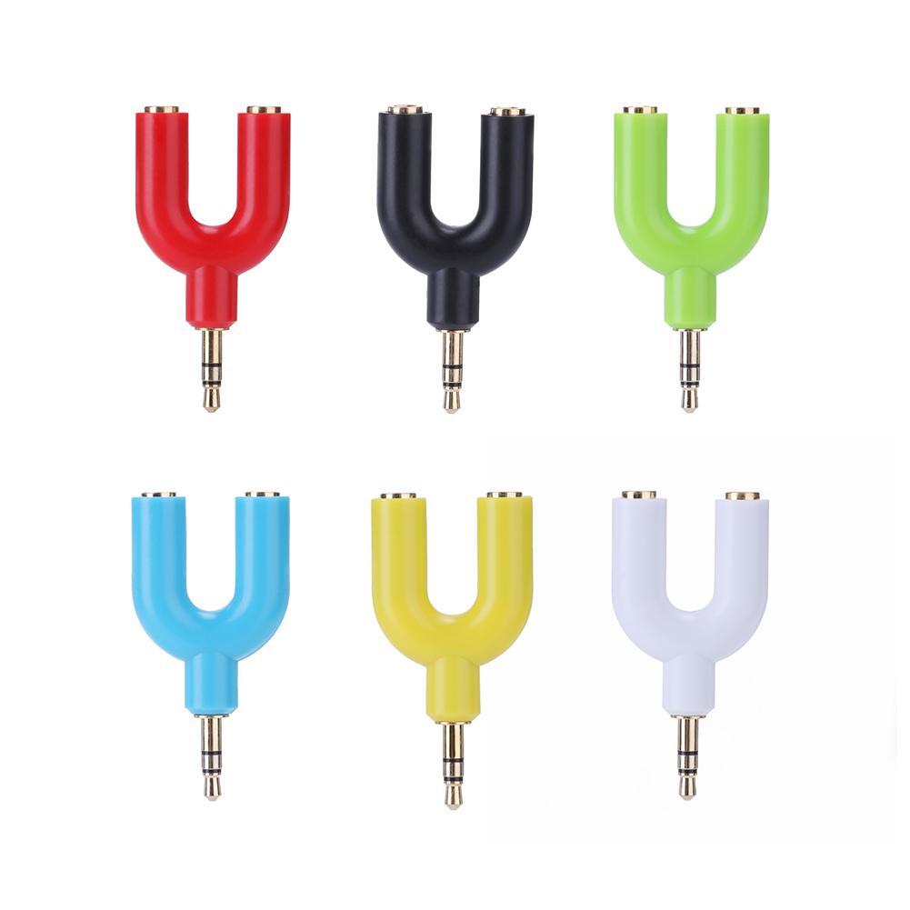 3.5mm Extension Earphone Headset Audio Splitter 1 Male to 2 Female ...