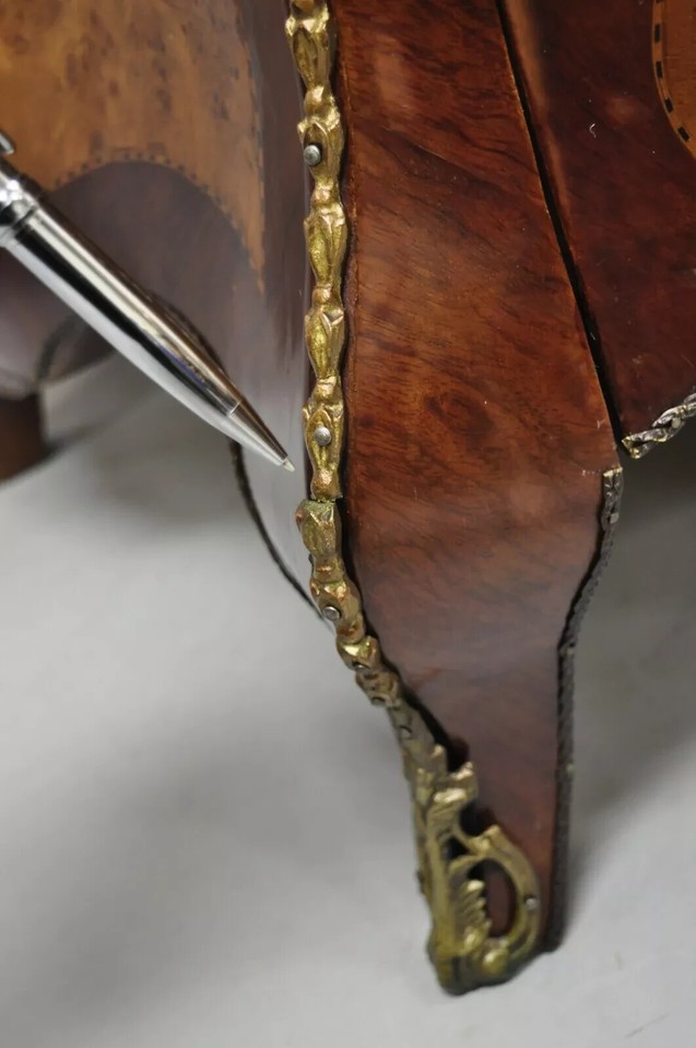 Reproduction French Louis XV Style Pink Marble Top Bombe Commode ...