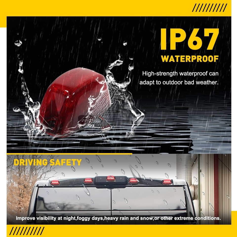 Clear/Red Lens Front Roof White LED Lights Fit Dodge RAM Promaster ...