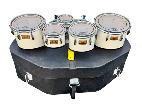 Pearl Championship Marching Tenor Quint Drums White | eBay