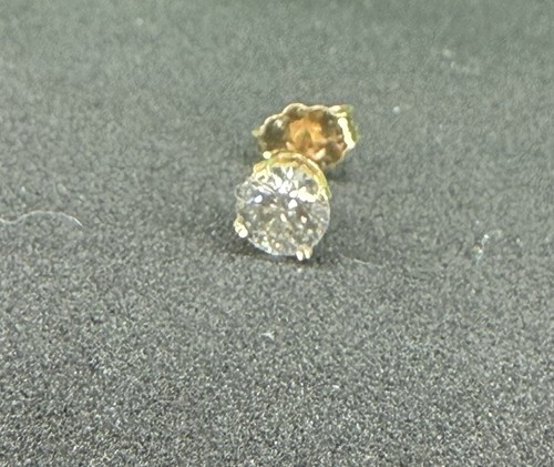 Diamond .40 Carat Single Stud 14k Yellow Gold Earring | eBay