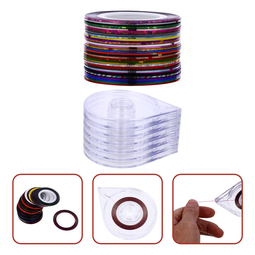 1 Set Nail Striping Tape Line Nail Decor Supplies with Dispenser nail ...