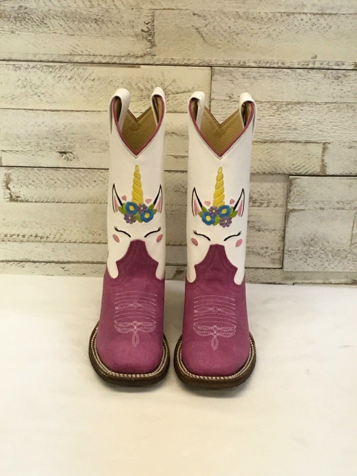 Girls Macie Bean Pink Sinsation Boots w/Unicorn Embroidery, Style ...