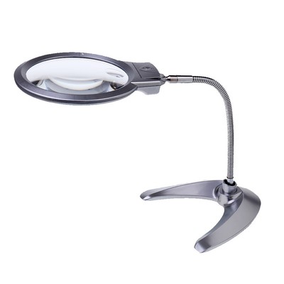 2 LED Lighted 2X5X Magnifier Desk Lamp for Hobby Crafts Multi Purposes ...