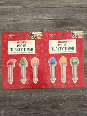 2 Packs Of Gourmet Club 3-Pack Pop Up Turkey Timers Christmas Themed | eBay