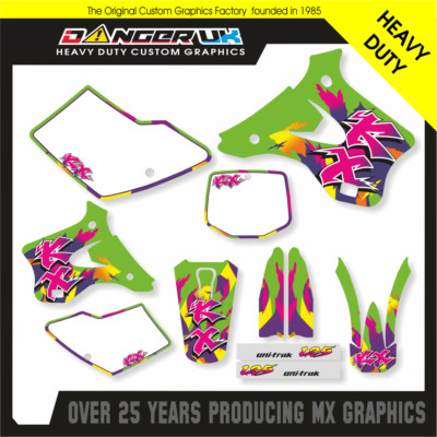 KAWASAKI KX 125 94 95 96 97 98 RETRO FULL MOTOCROSS GRAPHICS STICKER ...