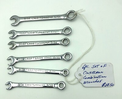 6Pc. Set of Sears Craftsman Chrome Open & 12PT. Closed End Wrenches | eBay