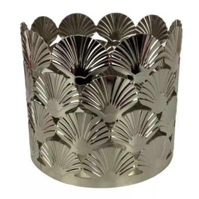 Partylite Seashells Metal Jar Candle Holder Tropical Nautical Beach ...